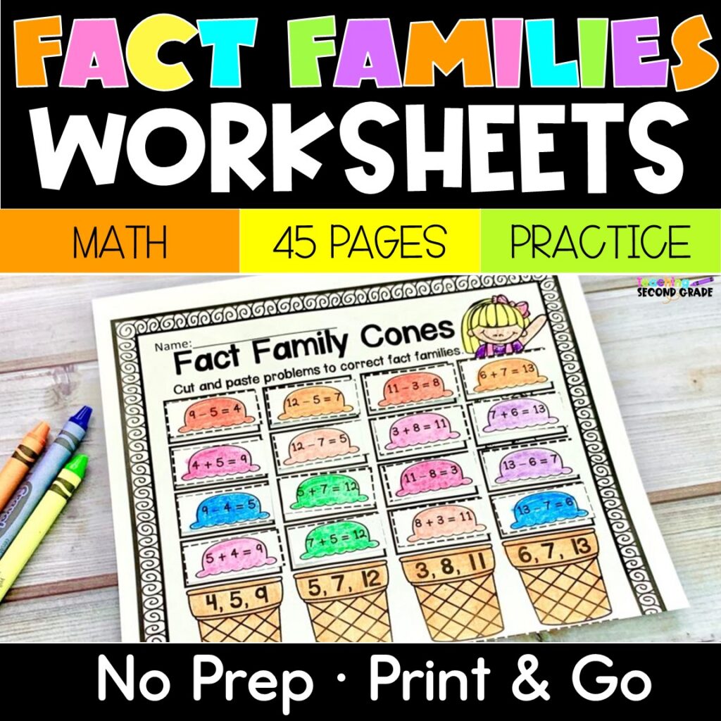 Fact Families Worksheets | Addition & Subtraction Practice