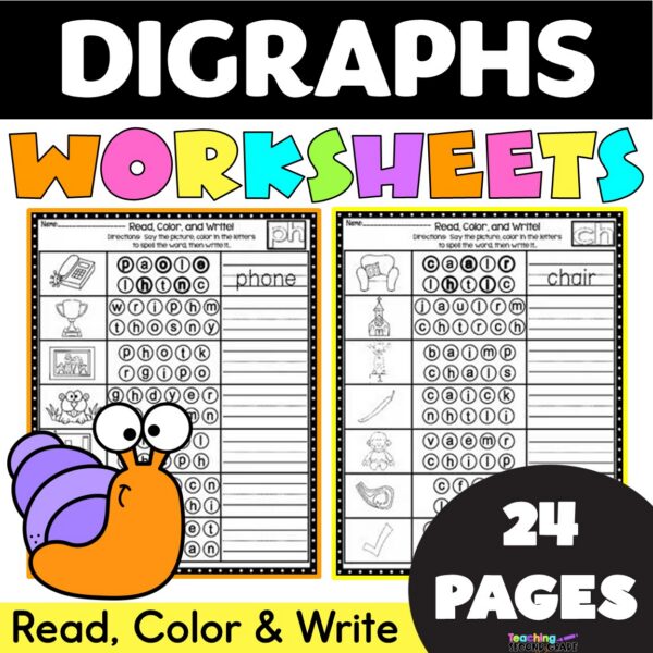 Digraph Worksheets – Consonant Digraphs sh ch th wh ph
