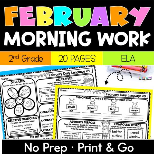 February Daily Language Morning Work | 2nd Grade Grammar ELA