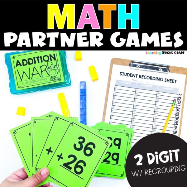 2 Digit Addition with Regrouping Math Game - Teaching Ideas Made Easy