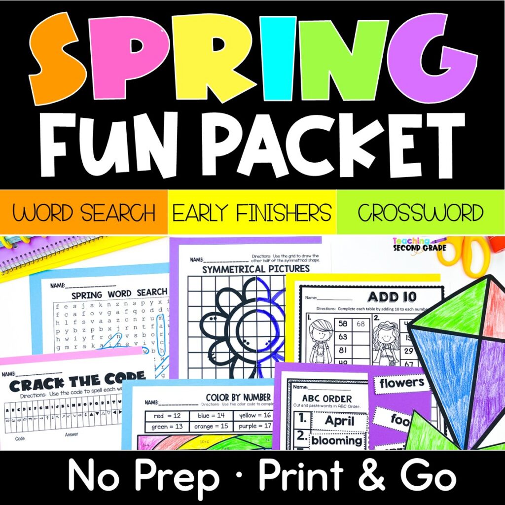 Spring Worksheets No Prep Fun Packet March & April