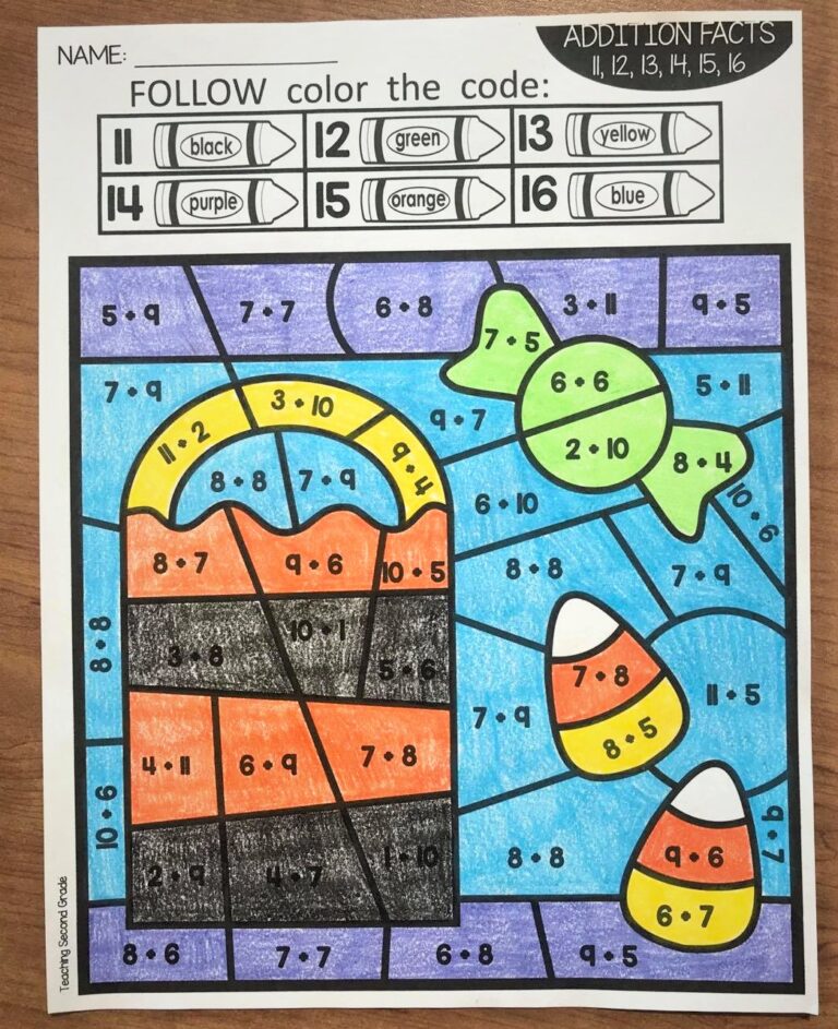Halloween Color by Number - Teaching Ideas Made Easy
