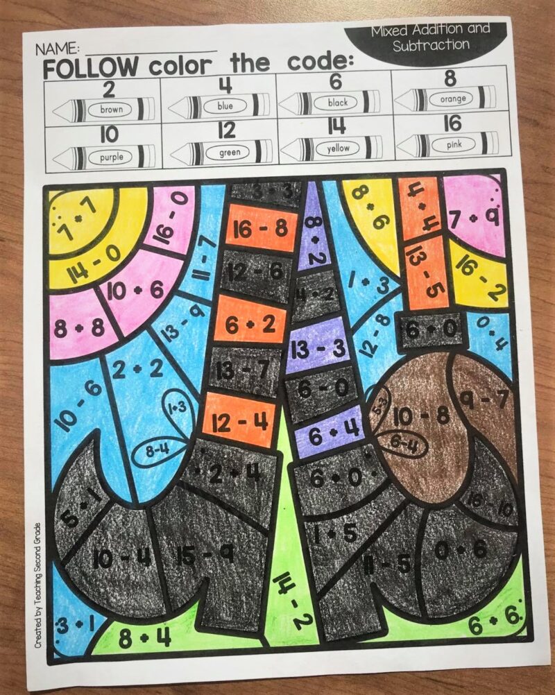 Halloween Color by Number - Teaching Ideas Made Easy