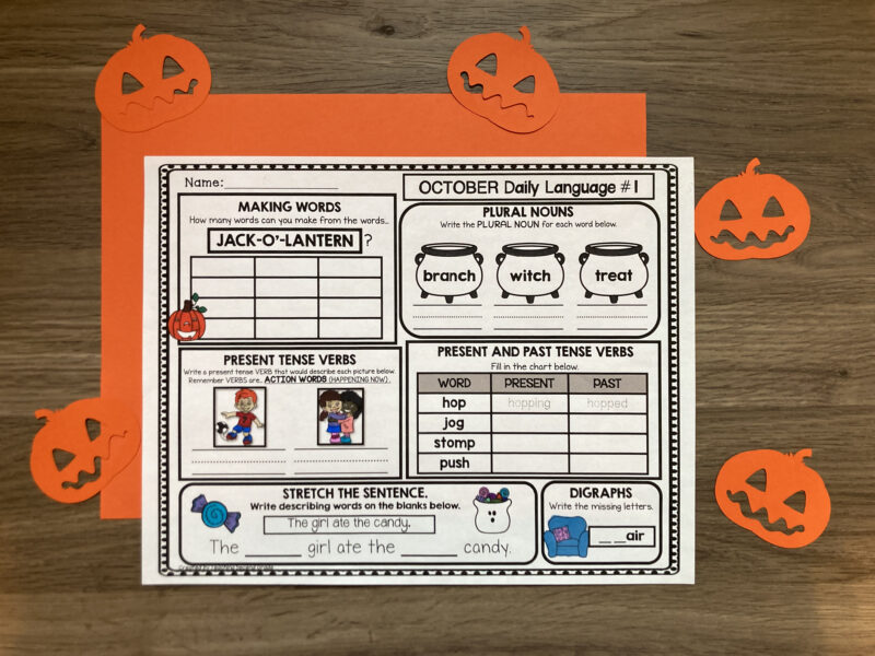 October Morning Work - Teaching Ideas Made Easy