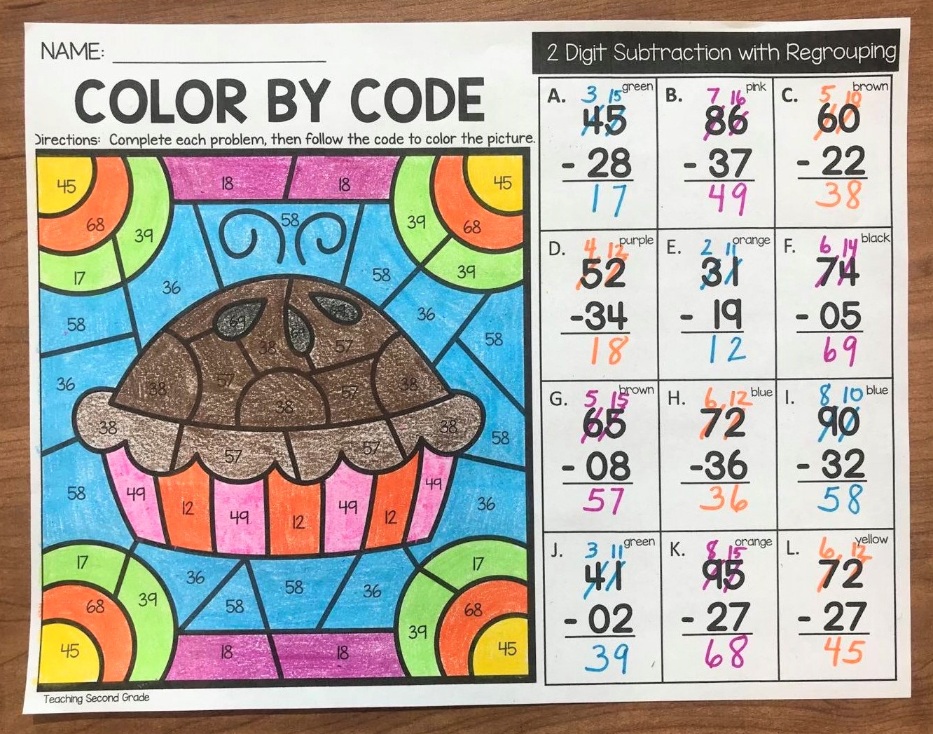 Thanksgiving Color by Code Worksheets - Teaching Ideas Made Easy