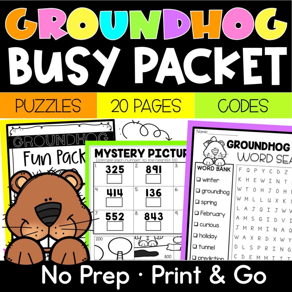 Groundhog Day Busy Packet | Fun February Worksheets