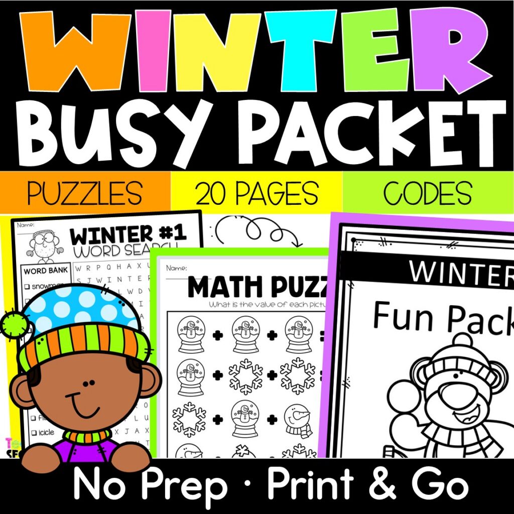 Winter Busy Packet Fun Work Worksheets – Winter Activities