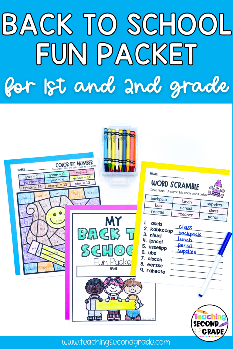 Back to School Fun Packet - Teaching Ideas Made Easy