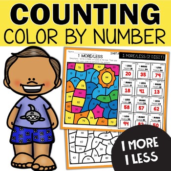 1 More 1 Less Color by Code Worksheets - Teaching Ideas Made Easy