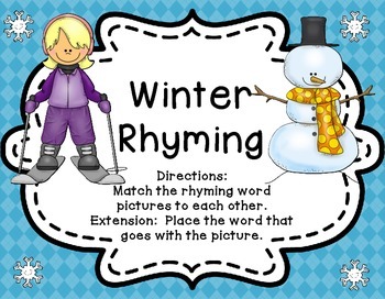 Winter Rhyming ELA Center - Teaching Ideas Made Easy