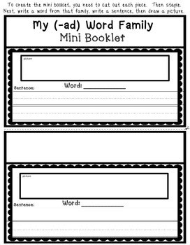 Short A Word Families Activities – Word Work & Phonics Centers
