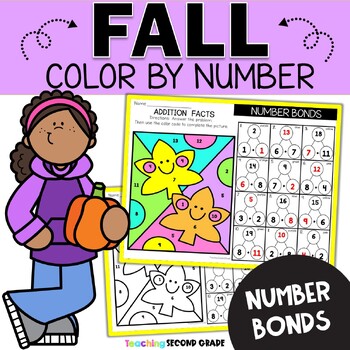 Fall Number Bonds Worksheets Color by Code - Teaching Ideas Made Easy