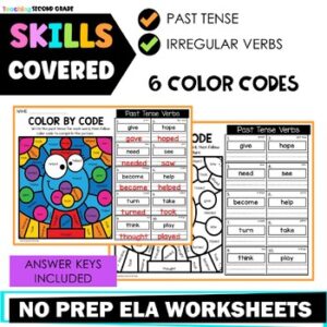 Irregular Past Tense Verbs Worksheets Color by Code - Teaching Ideas ...