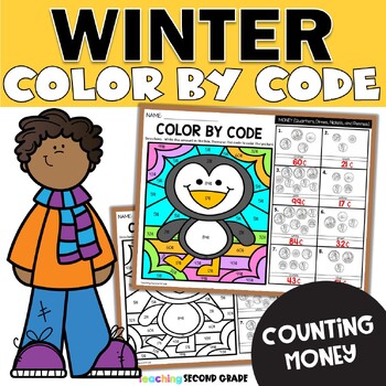 Winter Counting Money Color by Code - Teaching Ideas Made Easy