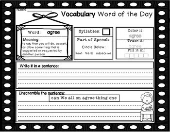 Word of the Day Activities ELA Worksheets - Teaching Ideas Made Easy