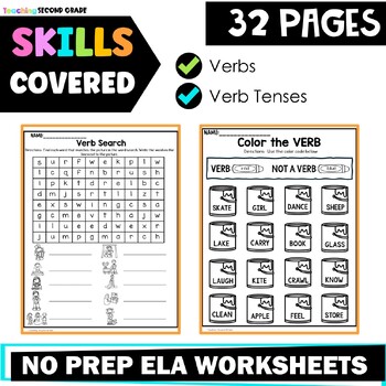 Grammar Worksheets with Verbs - Verb Tenses and Irregular Verbs ...