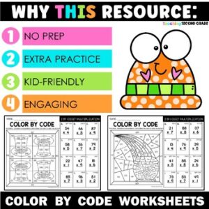 St. Patrick's Day Multiplication 2 Digit by 1 Digit Color by Code ...