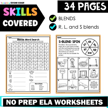 Blends Phonics Worksheets with S, L, and R Blends - Teaching Ideas Made ...