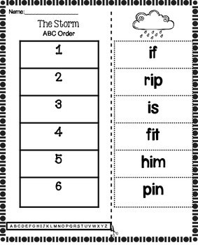 ABC Order Cut and Paste Unit 1 - Teaching Ideas Made Easy