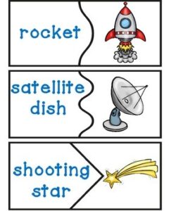 Outer Space ELA Center - Word Match - Teaching Ideas Made Easy