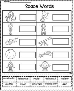 Outer Space ELA Center - Word Match - Teaching Ideas Made Easy