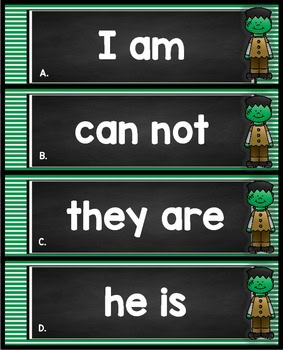 Halloween ELA Contractions Center - Teaching Ideas Made Easy