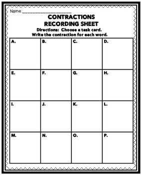 Halloween ELA Contractions Center - Teaching Ideas Made Easy