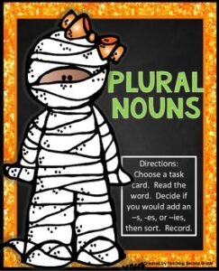 Plural Nouns adding -s and -es - Halloween ELA Center - Teaching Ideas ...