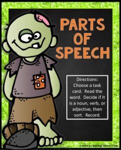 Halloween Parts of Speech ELA Center - Teaching Ideas Made Easy