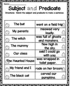 Halloween Subject and Predicate ELA Center - Teaching Ideas Made Easy