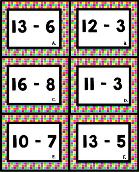 Subtraction Facts to 20 Math Task Cards - Teaching Ideas Made Easy