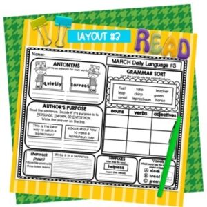 March ELA Morning Work for 2nd Grade - Teaching Ideas Made Easy
