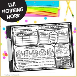 August ELA Morning Work for 2nd Grade - Teaching Ideas Made Easy