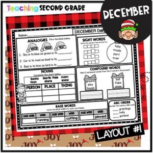 December ELA Morning Work for 2nd Grade - Teaching Ideas Made Easy