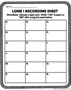Long i ELA Task Cards - Teaching Ideas Made Easy