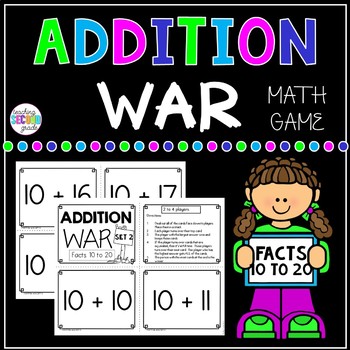 Addition Facts to 20 Math Game for 1st and 2nd Grade - Teaching Ideas ...