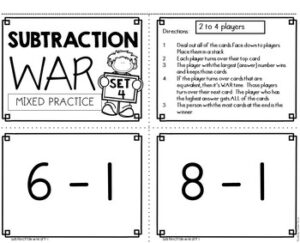 Subtraction Facts to 20 Set 4 - Teaching Ideas Made Easy