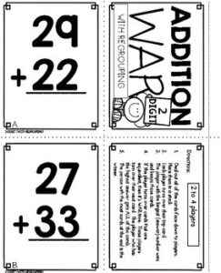 2 Digit Addition with Regrouping Math Game - Teaching Ideas Made Easy