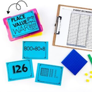 Place Value 3 Digit (base 10 blocks) Math Game - Teaching Ideas Made Easy