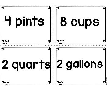 Measurement Capacity Math Game - Teaching Ideas Made Easy