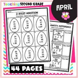 April Math Worksheets for 2nd Grade - Teaching Ideas Made Easy