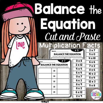 Balance the Equation with Multiplication Facts Cut and Paste Math ...