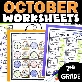 October Math Worksheets for 2nd Grade - Teaching Ideas Made Easy