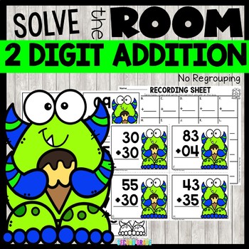 2 Digit Addition Without Regrouping Math Task Cards - Teaching Ideas ...