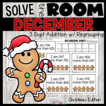 Christmas Math Task Cards 3 Digit Addition with Regrouping - Teaching ...