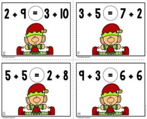 Balancing Equations Christmas Math Task Cards - Teaching Ideas Made Easy