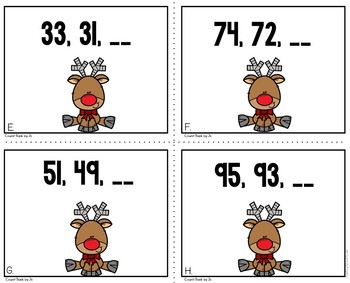 Skip Counting Backwards Math Task Cards for Christmas - Teaching Ideas ...