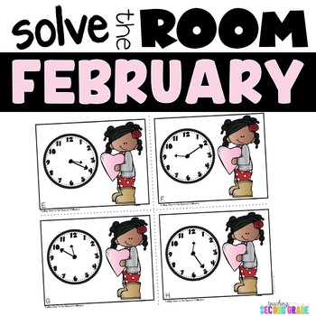 Valentine's Day Telling Time to the 5 Minutes Math Task Cards ...
