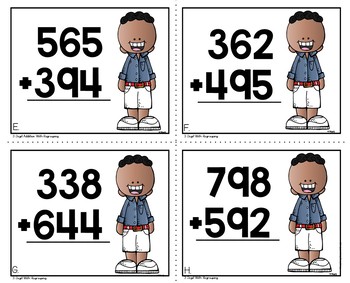 3 Digit Addition with Regrouping Math Task Cards - Teaching Ideas Made Easy
