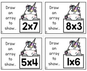 Arrays and Repeated Addition Math Task Cards - Teaching Ideas Made Easy